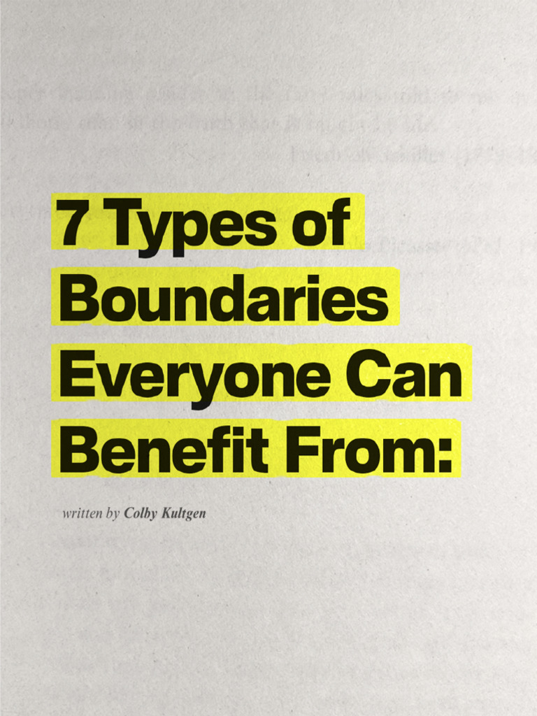 7 Types of Boundaries Everyone Can Benefit From | PDF