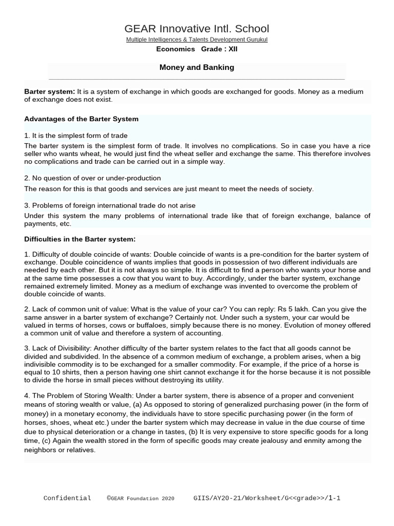 Barter System vs. Money: Key Insights | PDF | Money | Banks