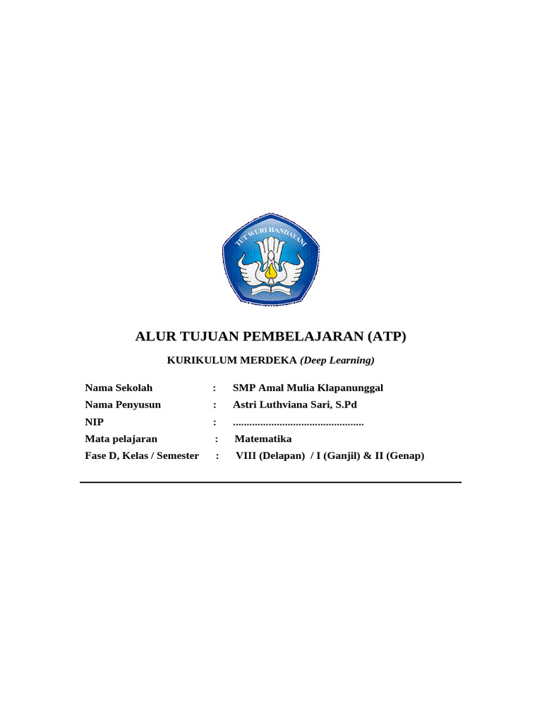 ATP Matematika Kelas 8 Deep Learning | PDF