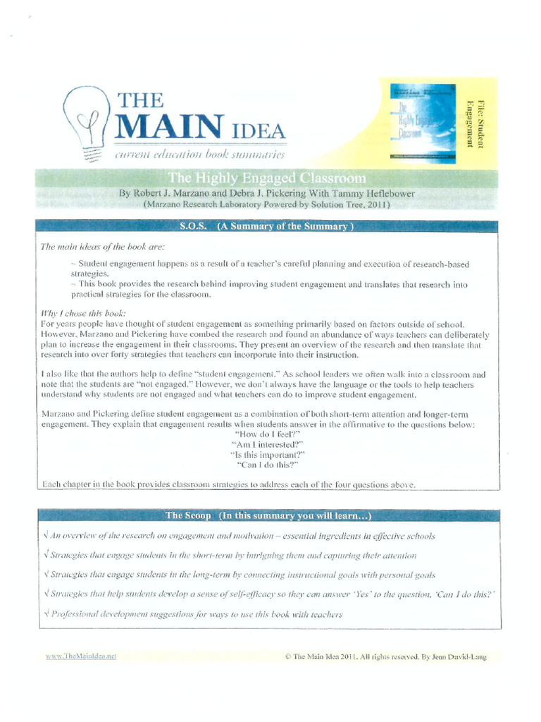 The Highly Engaged Classroom Min | PDF
