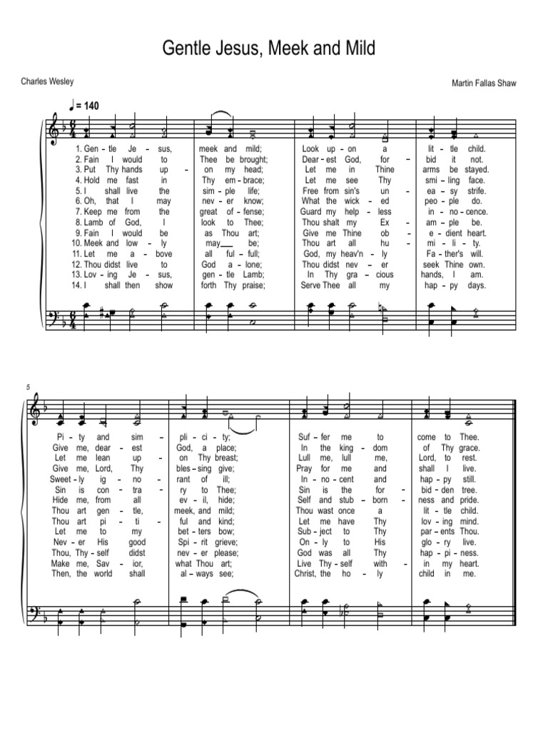 Gentle Jesus Meek and Mild | PDF