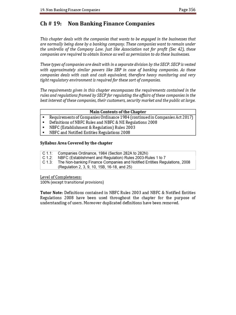 Non-Banking Finance Companies Overview | PDF | Securities (Finance) | Loans