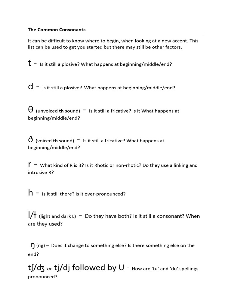 8. the Common Consonants | PDF