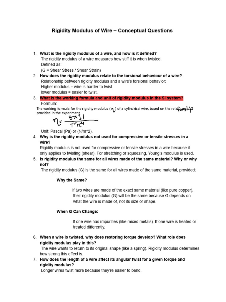 Rigidity Modulus and Measurement Tools | PDF | Young's Modulus | Stiffness