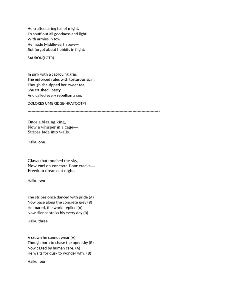 Eng Haiku and Limerick | PDF