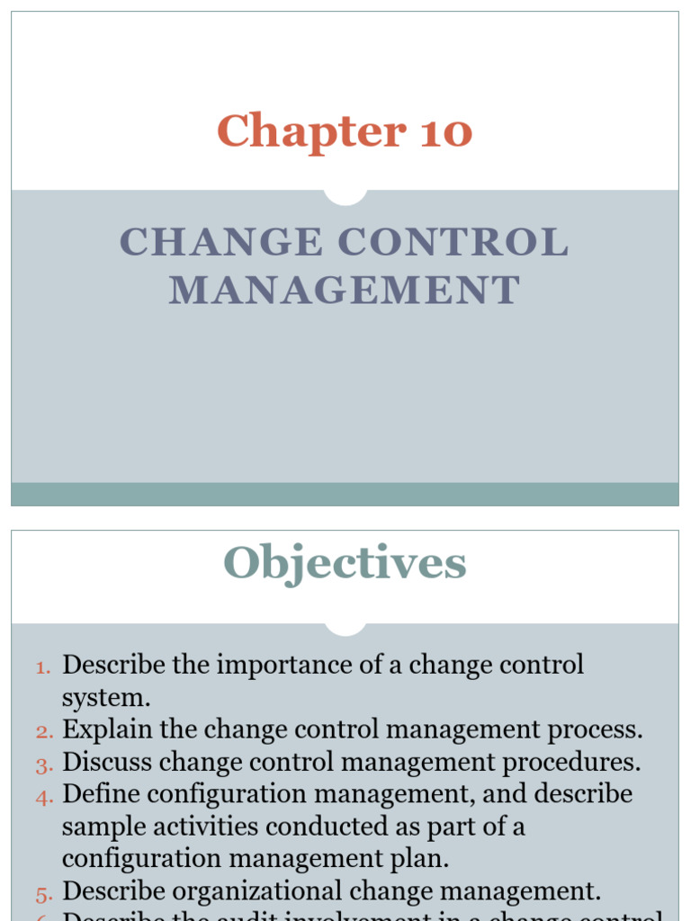 Ch10 Change Control Management | PDF | Audit | Software