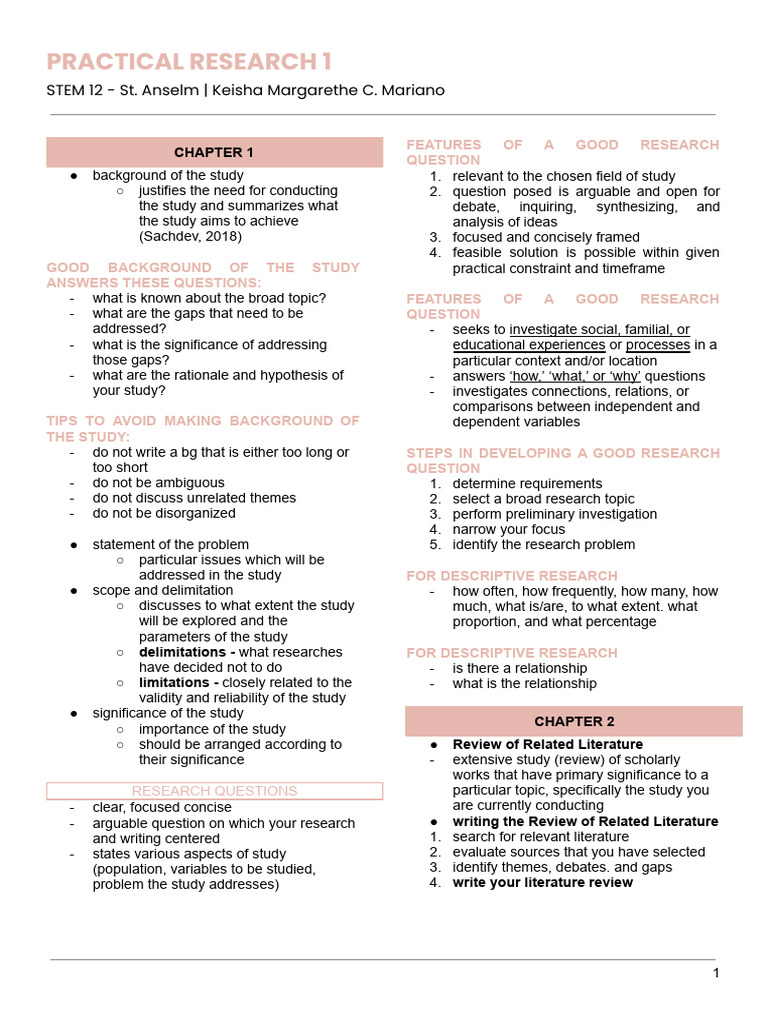 Research Methodology Guide for STEM 12 | PDF | Conceptual Model | Theory
