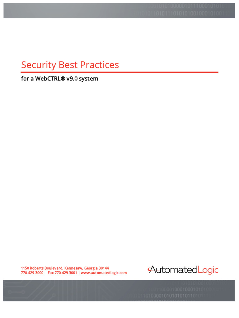 Security Best Practices For A WebCTRL v9.0 System | PDF | Computer Network | Port (Computer ...