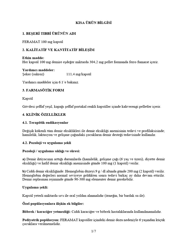 Feramat 100 MG Kapsül | PDF