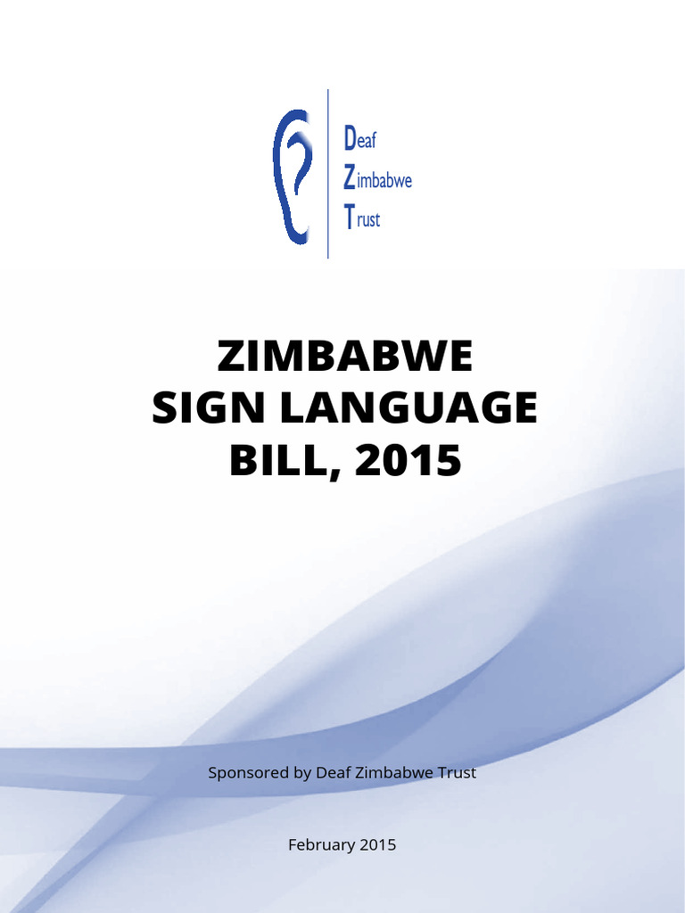 Zimbabwe Sign Language Act, 2015 | PDF | Sign Language | Hearing Loss
