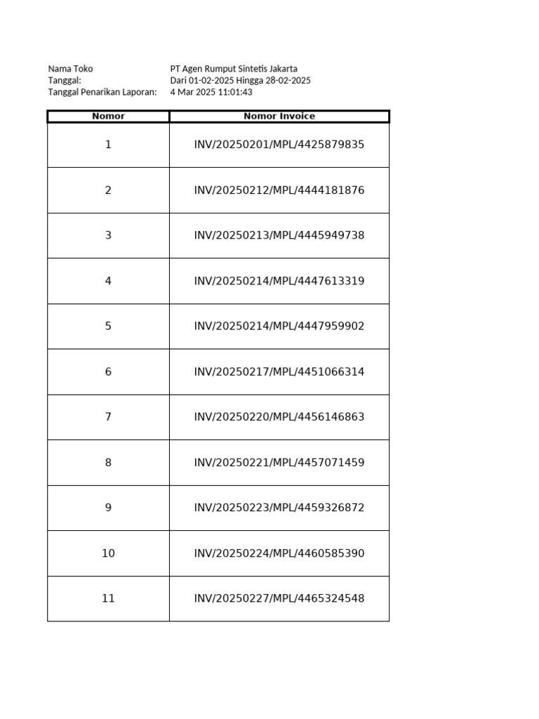 Tokopedia Order 20250201-20250228 | PDF