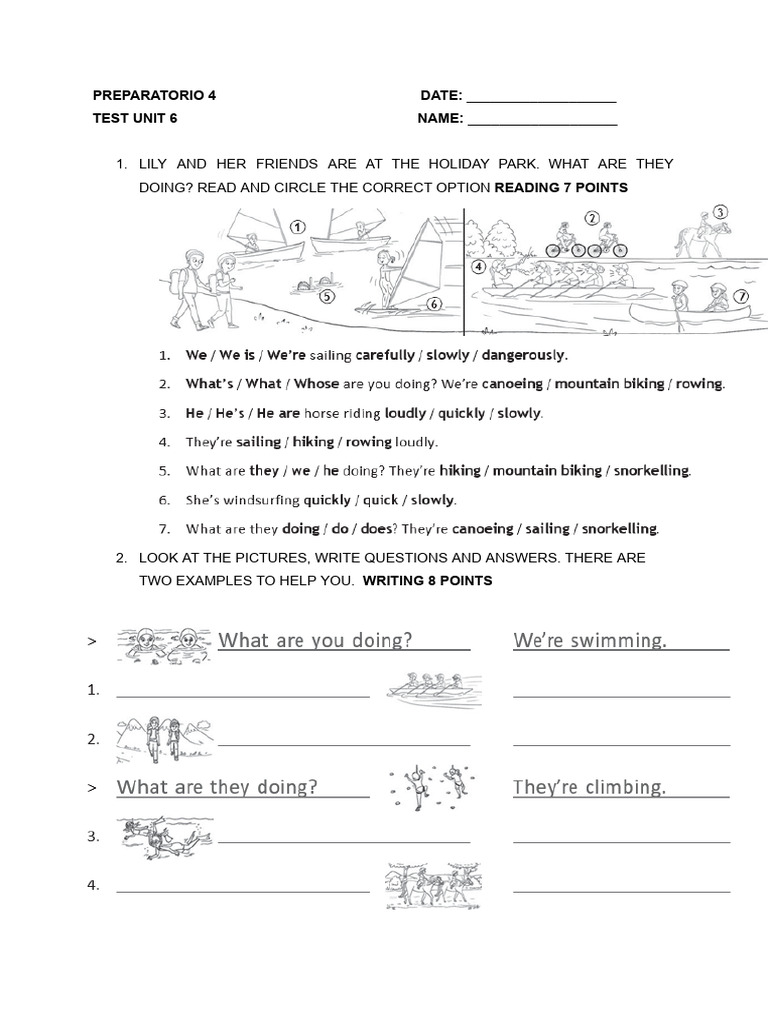 Unit 6 Test for Learn With Us 4 | PDF