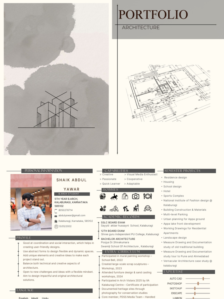 B.ARCH Student Profile and Projects | PDF | Innovation | The Arts
