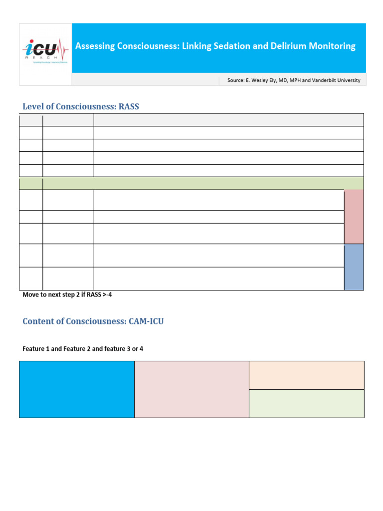 CAM-ICU Delirium Assessment Guide | PDF | Medicine | Medical Specialties