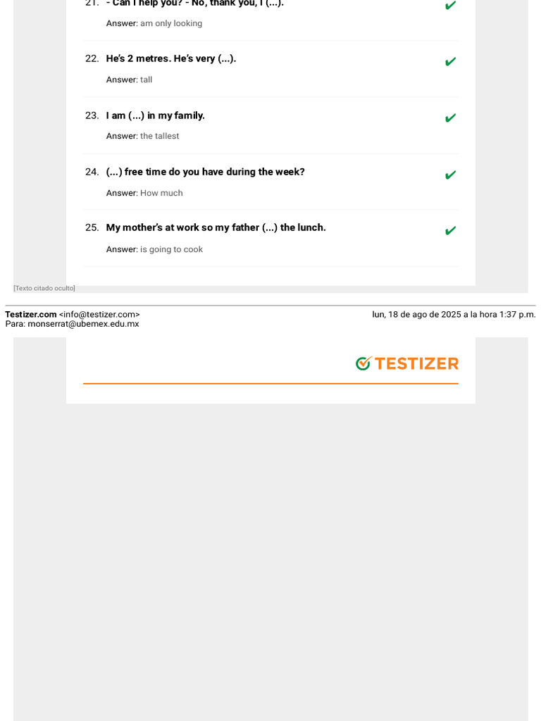 Gmail - The Results of The Test and The Link To Getting Your ...