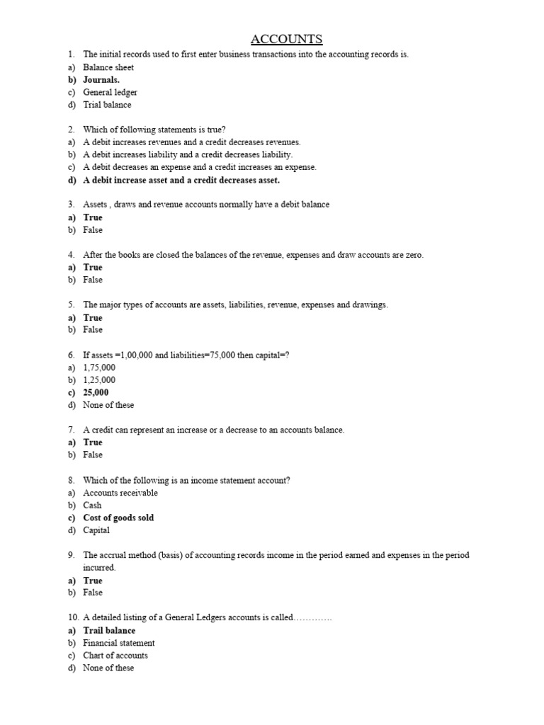 Accounting Basics: Key Concepts Quiz | PDF | Debits And Credits ...
