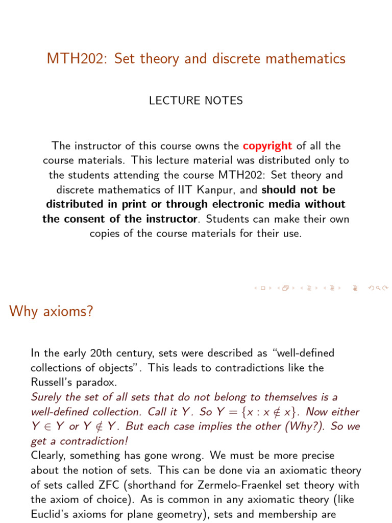 Set Theory and Discrete Math Notes | PDF | Set (Mathematics ...