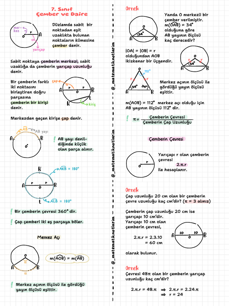 Sınıf Çember Ve Daire | PDF