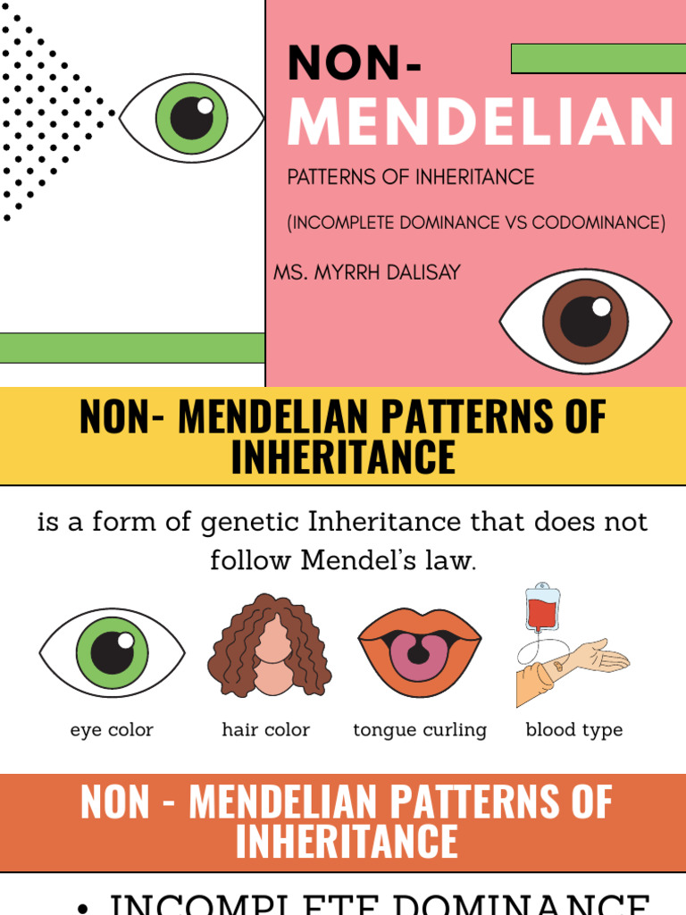Non Mendelian Patterns of Inheritance Incomplete Dominance and ...