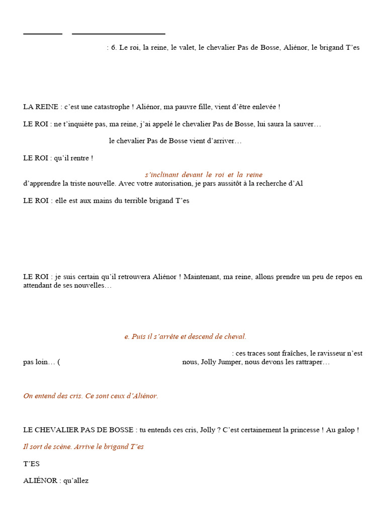 Saynète : Sauvetage d'Aliénor à la cour | PDF