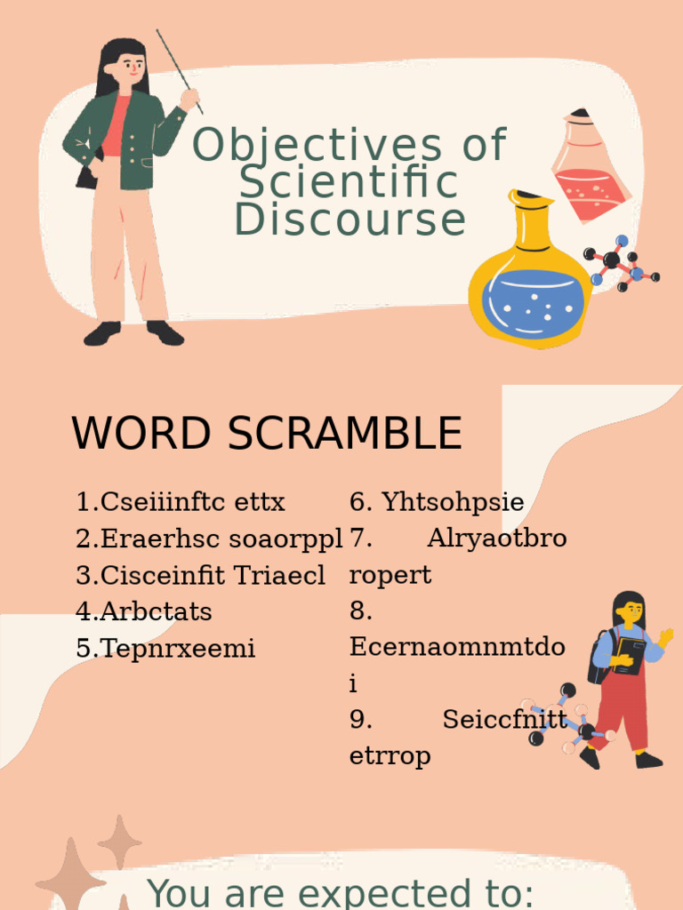 OBJECTIVES OF SCIENTIFIC DISCOURSE-SCIENTIFIC TEXTS (G9 Module 2 L1 ...