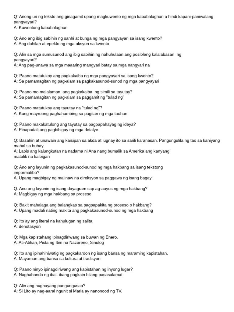 Reviewer Sa Filipino | PDF