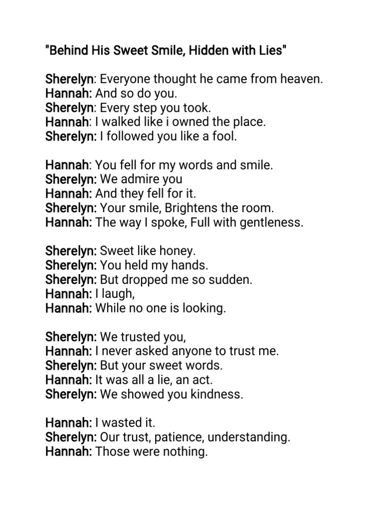 Hannah - Sherelyn Script | PDF