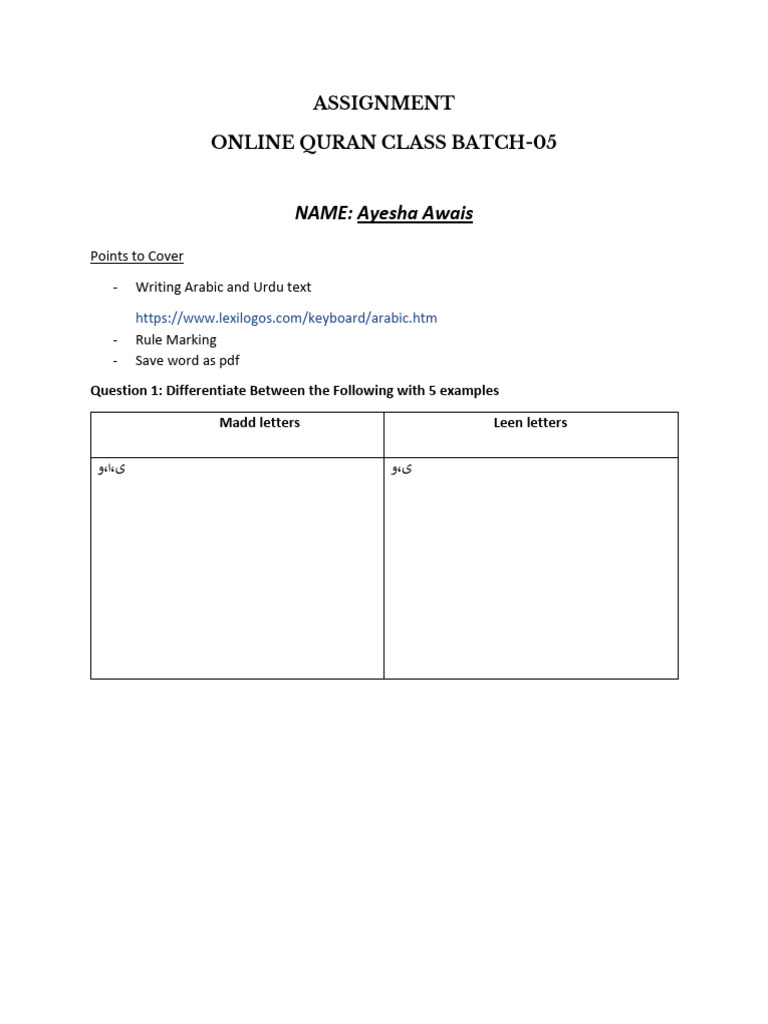 Assignment Batch 05[1] Ayesha Awais | PDF