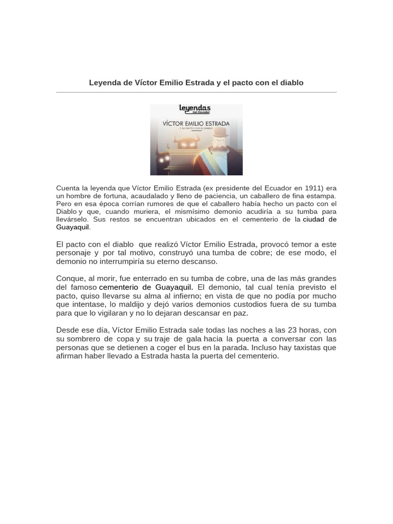 Leyenda de Víctor Emilio Estrada y el Diablo | PDF