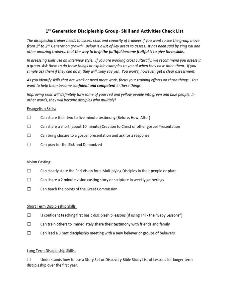 1G Skills Check List-Free PDF | PDF