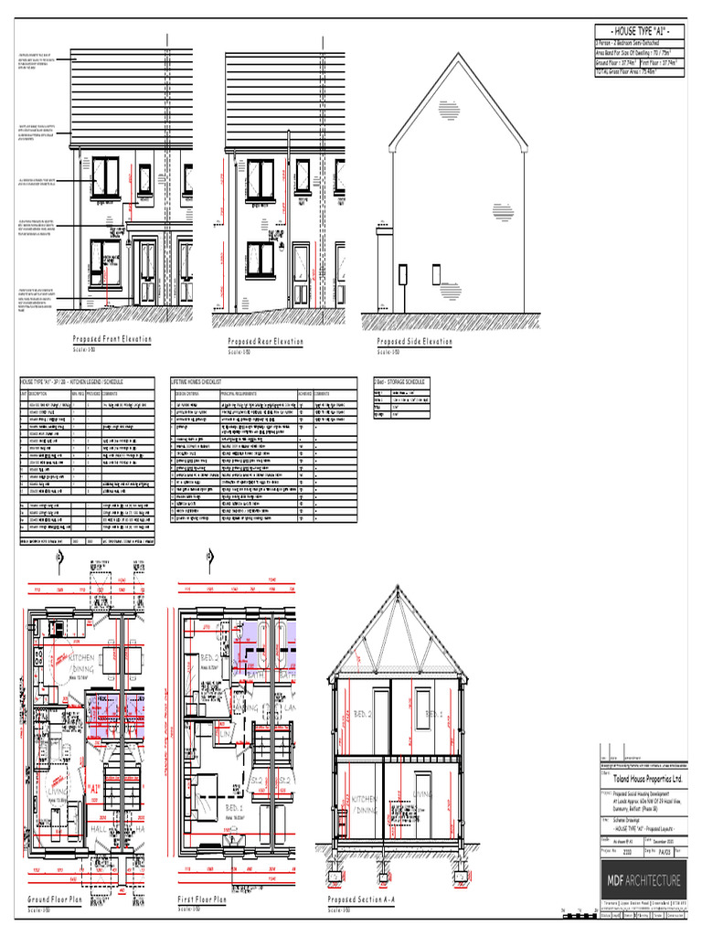 A1 House Type: 2 Bed Semi-Detached Layout | PDF | Building Engineering ...