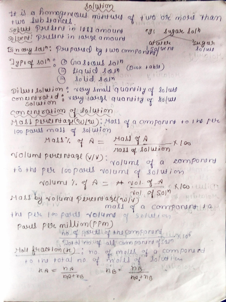 Solutions Chapter 1 Chemistry PDF | PDF