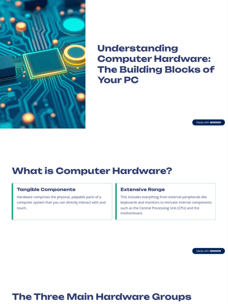Understanding Computer Hardware The Building Blocks of Your PC | PDF ...