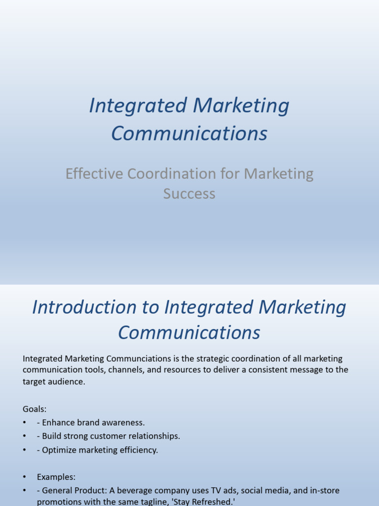 Integrated Marketing Communications Guide | PDF | Marketing ...