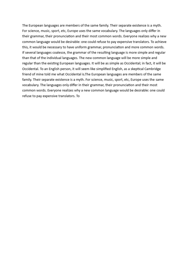 The Case for a Common European Language | PDF