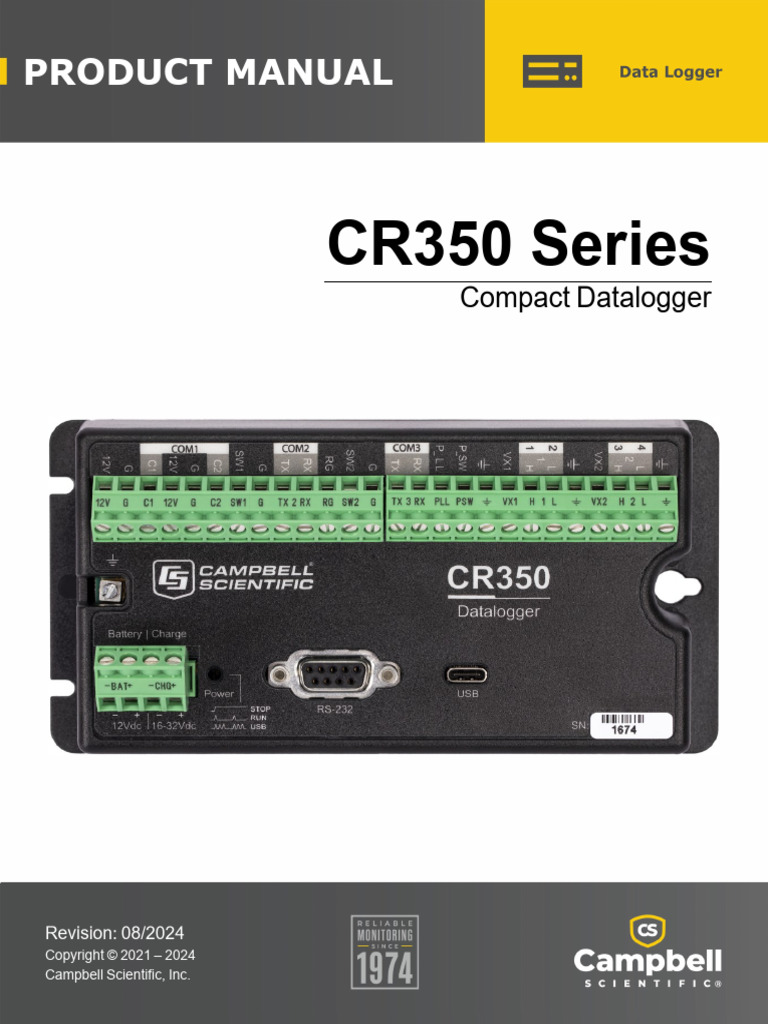 CR350 Compact Datalogger Manual | PDF | Data Acquisition | Programmable ...