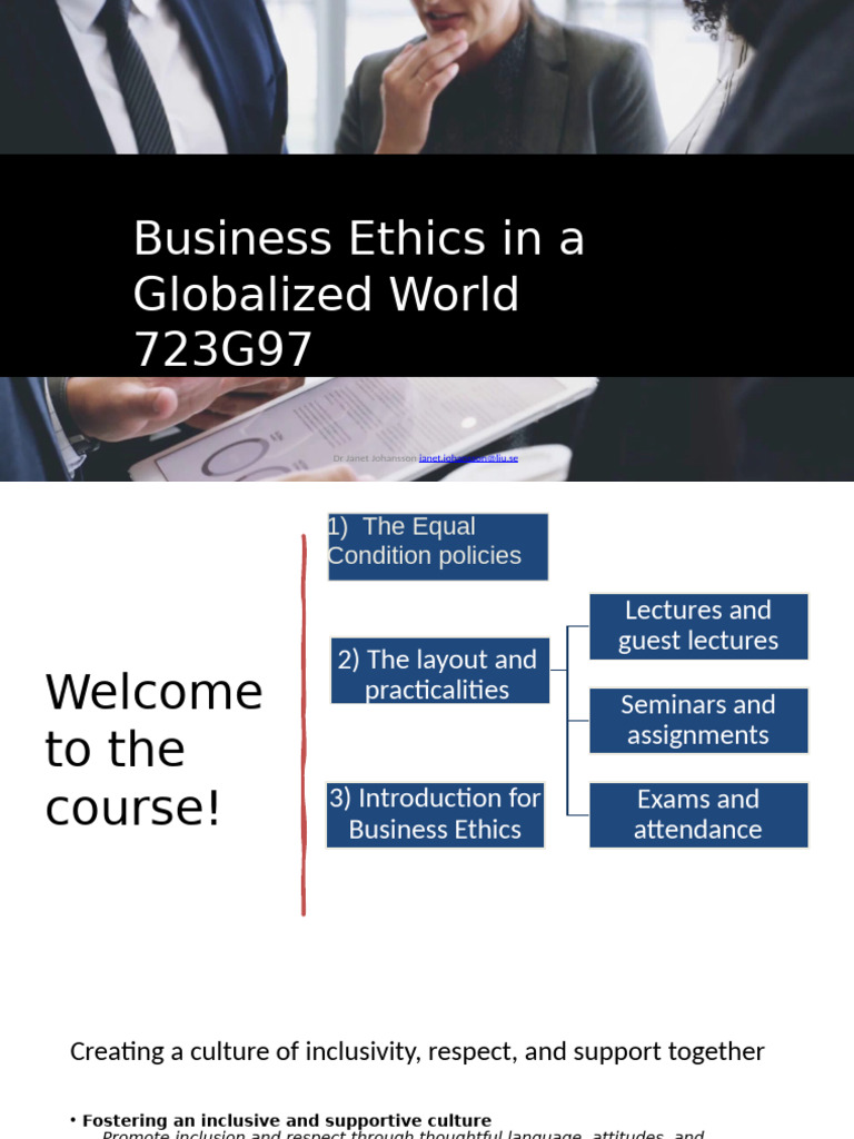 Business Ethics Introduction JOHANSSON HT25 | PDF | Autonomy | Immanuel ...