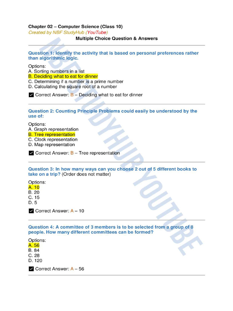Unit 2 Class 10 MCQs | PDF