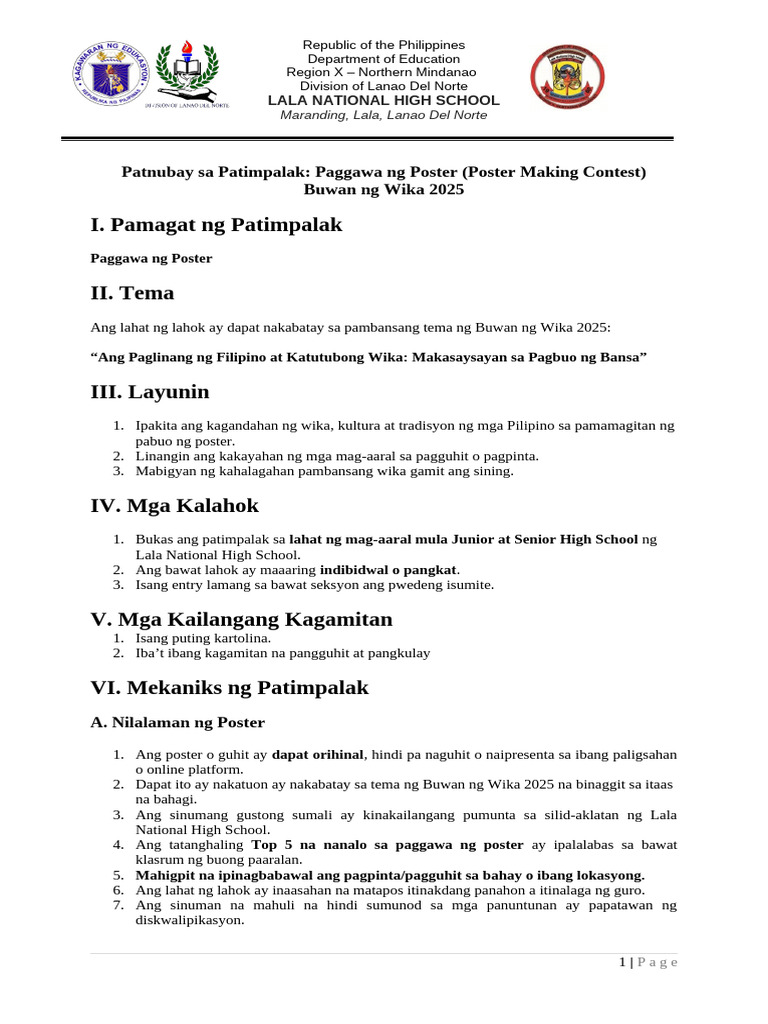 Paggawa NG Poster Guidelines | PDF