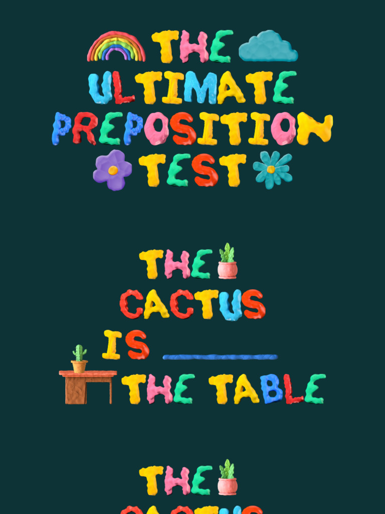 Preposition (In, On, Under) | PDF