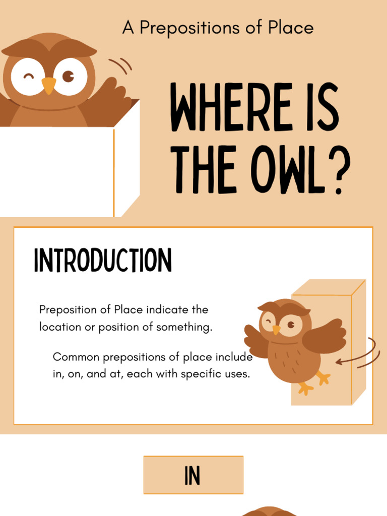 Prepositions of Place Introduction | PDF