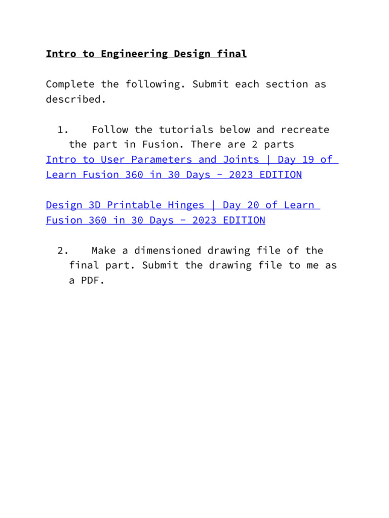 Intro To Engineering Design Final 2025 | PDF