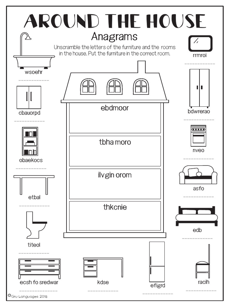 Around The House Anagrams | PDF | Home Economics | Manufactured Goods