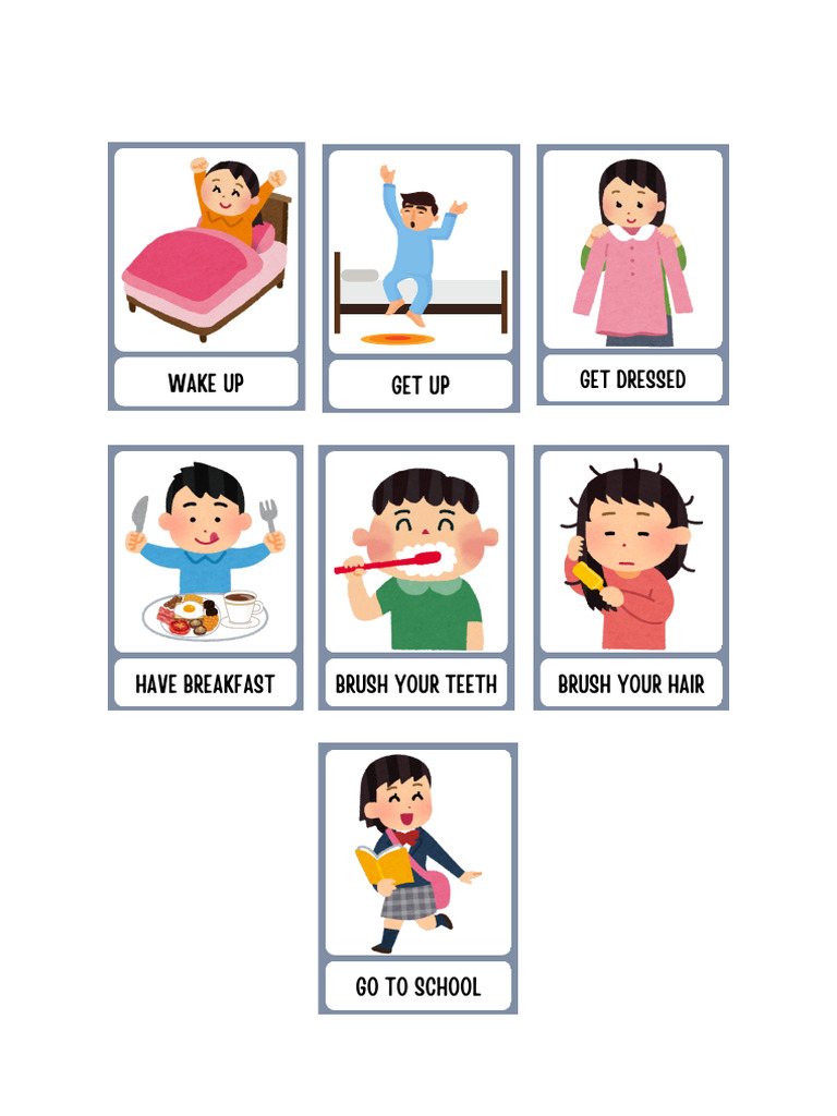 Daily Routines Flashcards | PDF