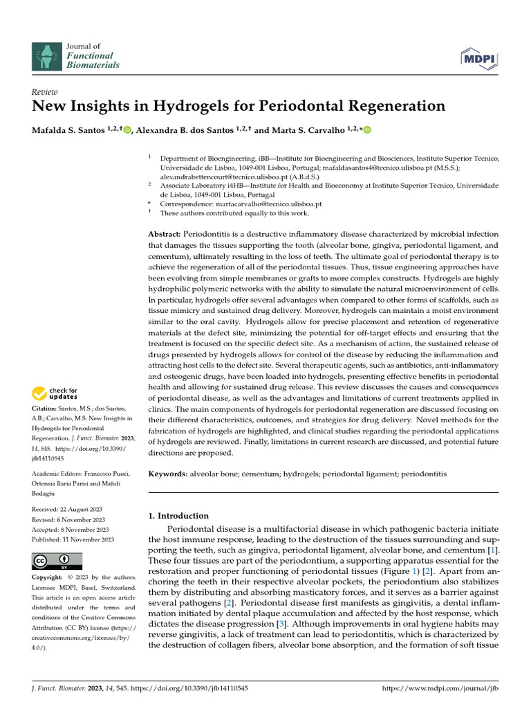 New Insights in Hydrogel | PDF | Periodontology | Human Tooth