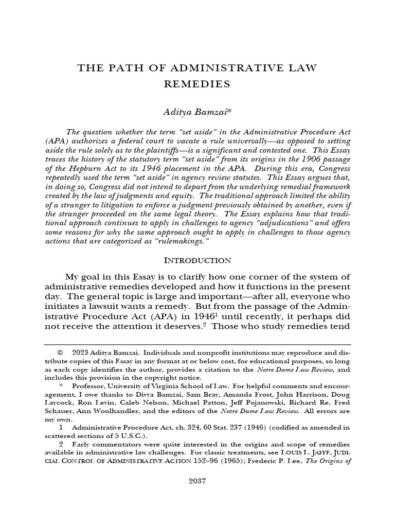 NDL506 Bamzai | PDF | Legal Remedy | Equity (Law)
