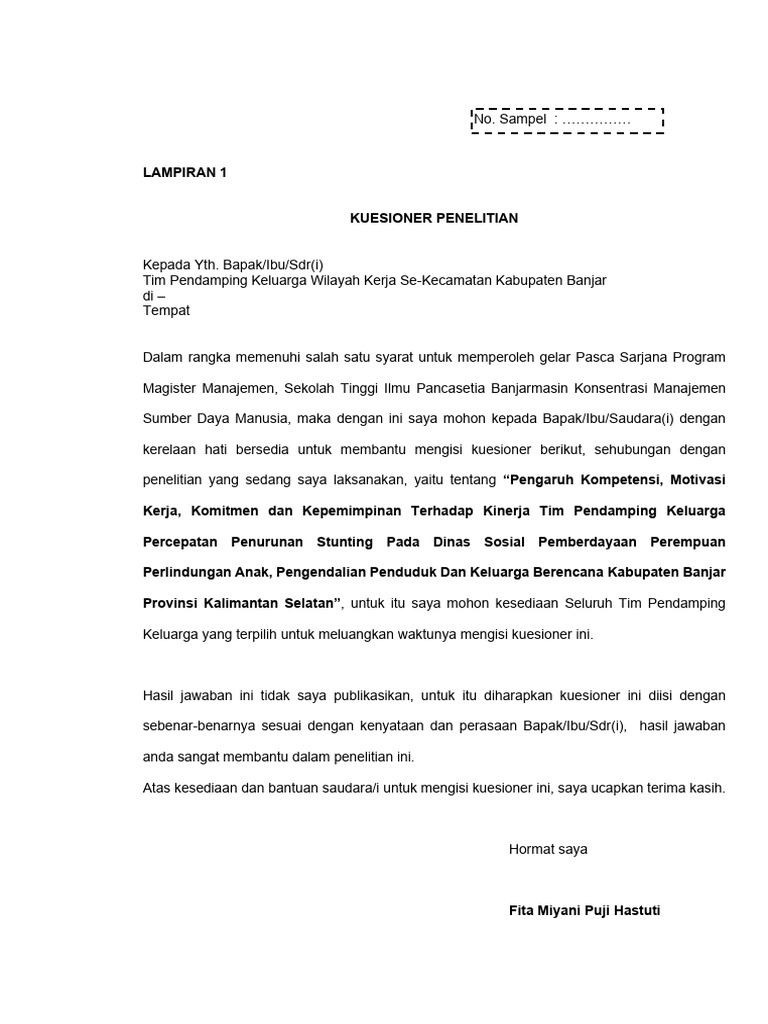 LAMPIRAN 1-KUESIONER-fix | PDF