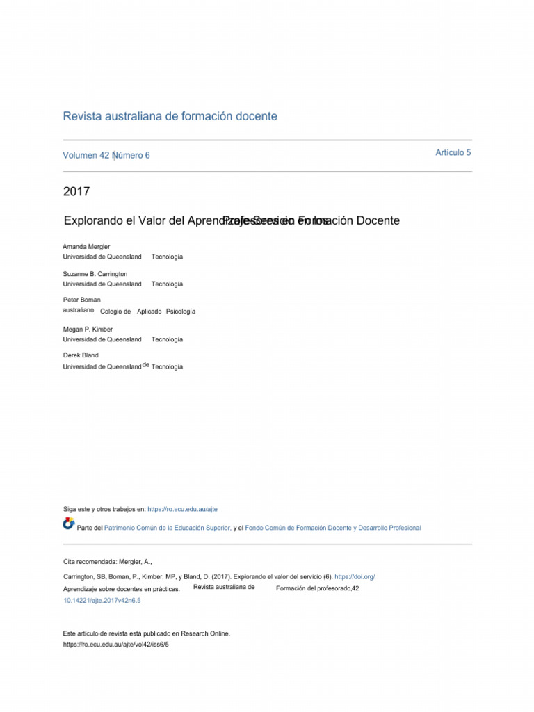 Mergler Et Al 2017 | PDF | Maestros | Enseñando