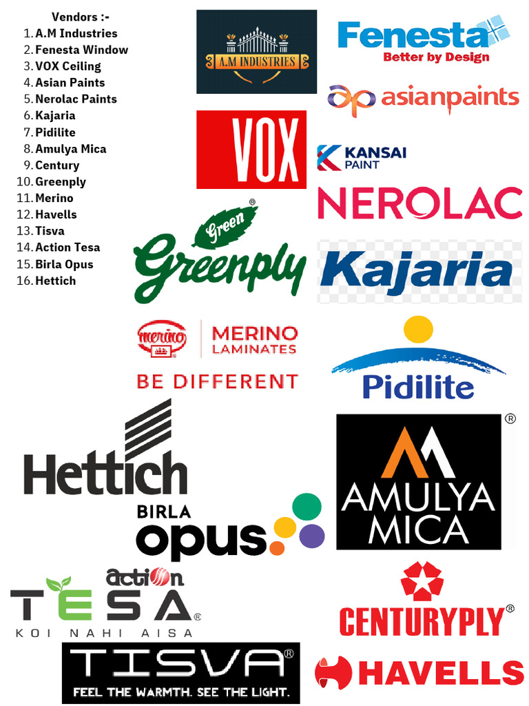 Vendors List With Logo | PDF