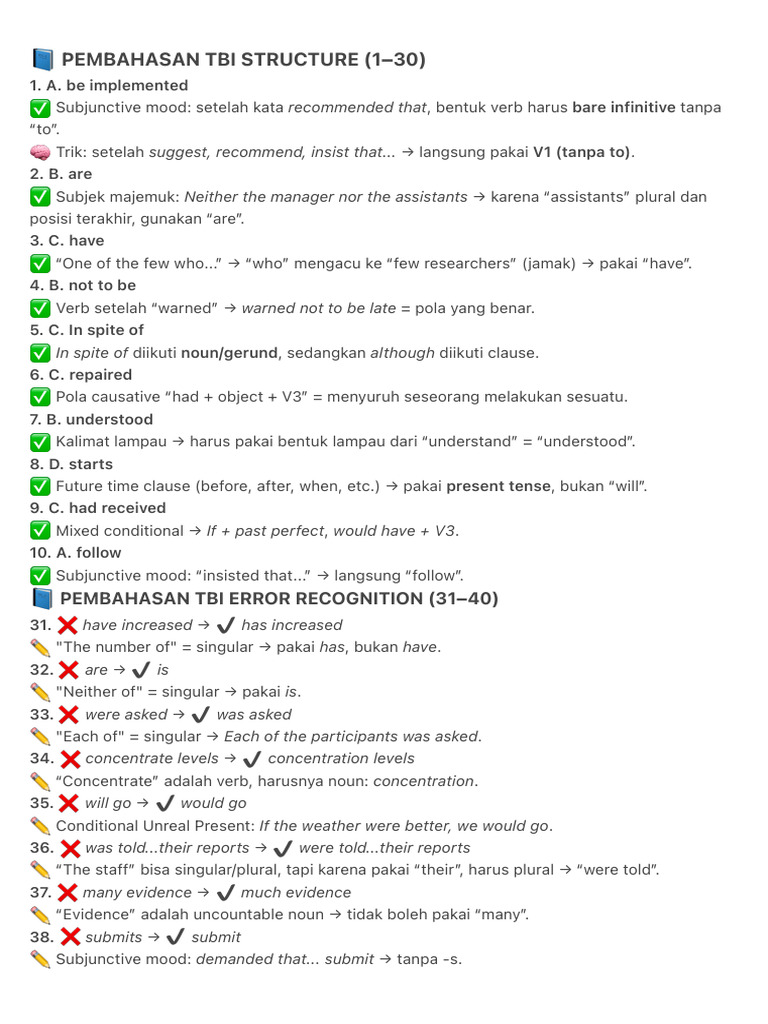 TBI Structure and Error Recognition Guide | PDF | Languages | Foreign ...